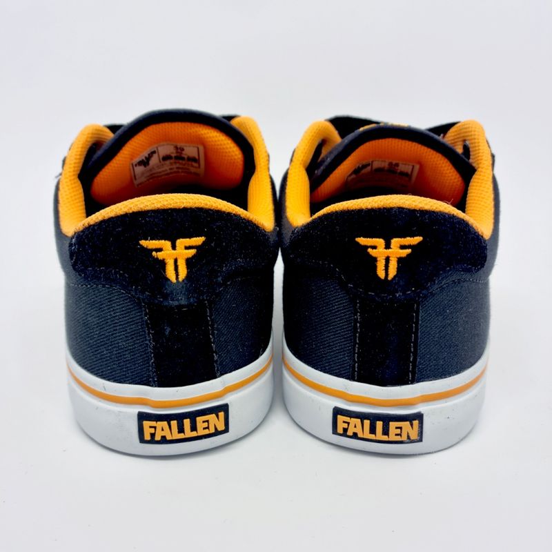 Tênis Fallen Bomber Suede Vulcanizado Preto Branco Laranja