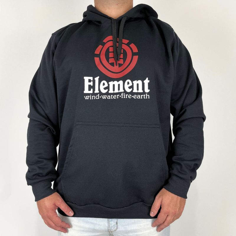 Moletom Element Fechado Vertical Preto Tamanho Grande